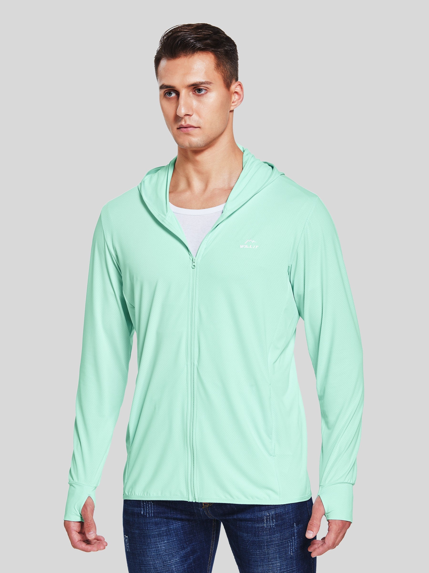 Willit Men's Sun Protection Full Zip Hoodie Jacket